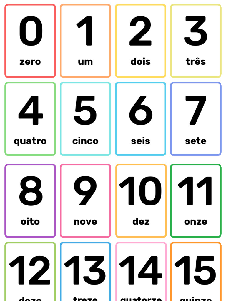 Número Simples Preto Folhas de Flashcards | PDF
