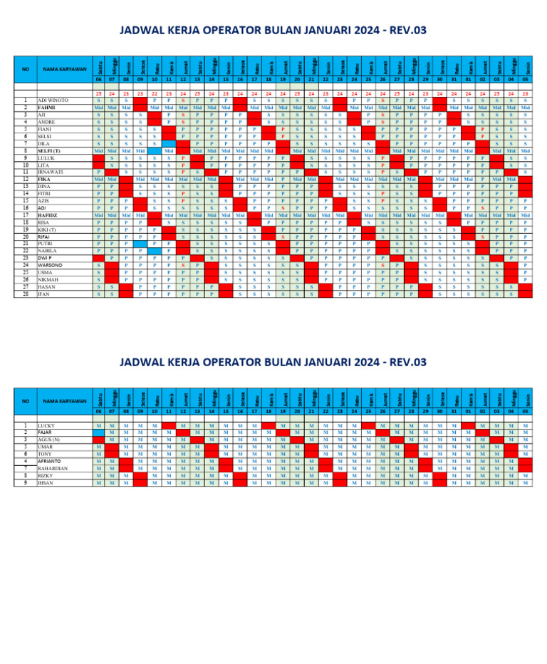 Jadwal Jan 2024-Rev.03 | PDF