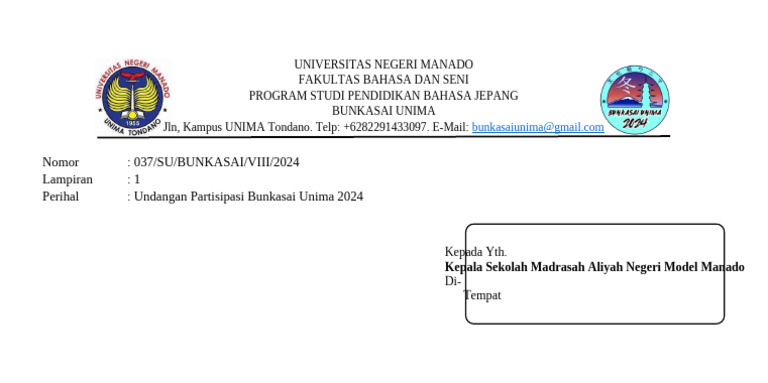 Kop Resmi Bunkasai | PDF