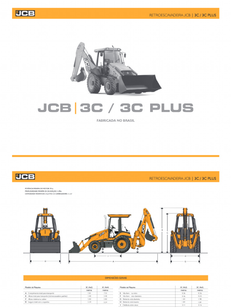 Retroescavadeira JCB 3c - 3c Plus - PDF Download Grátis | PDF