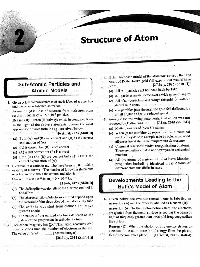 Structure of Atom | PDF