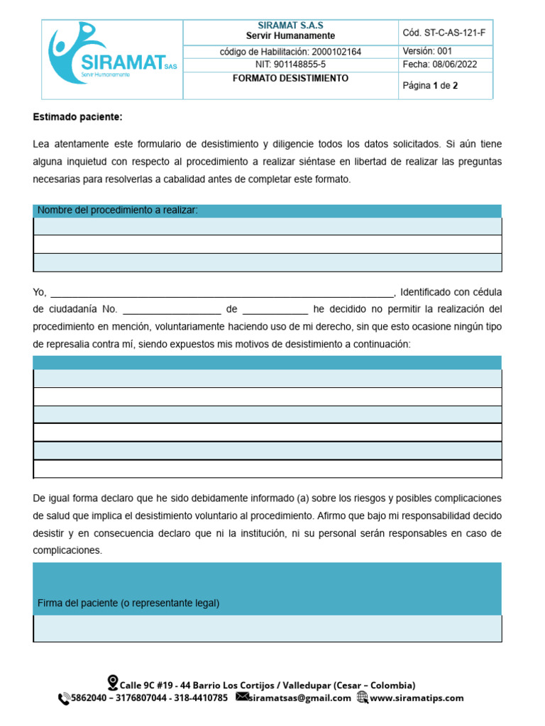 Estimado Paciente | PDF