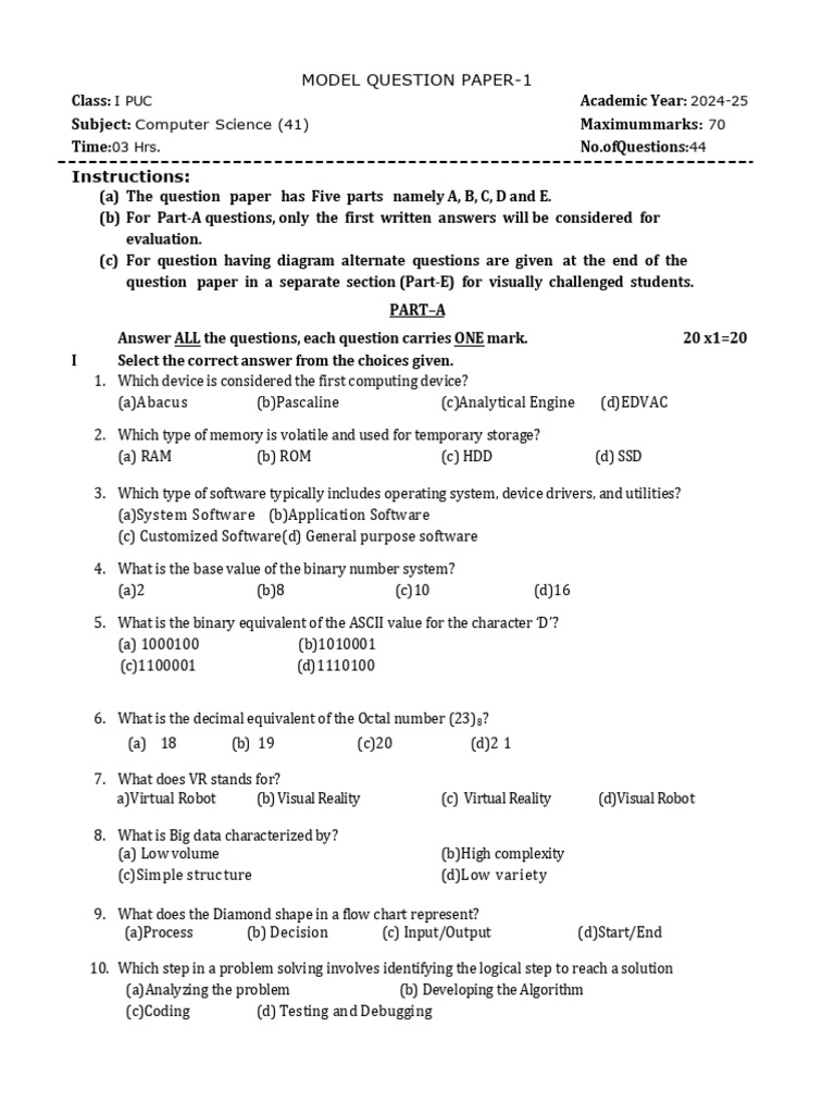 I Pu Midterm Model Paper 2 | PDF | Computer Data Storage | Python (Programming Language)