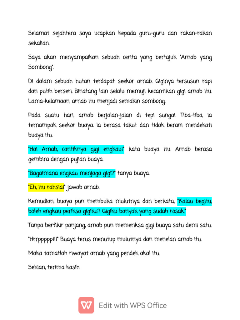 Arnab Dengan Buaya | PDF