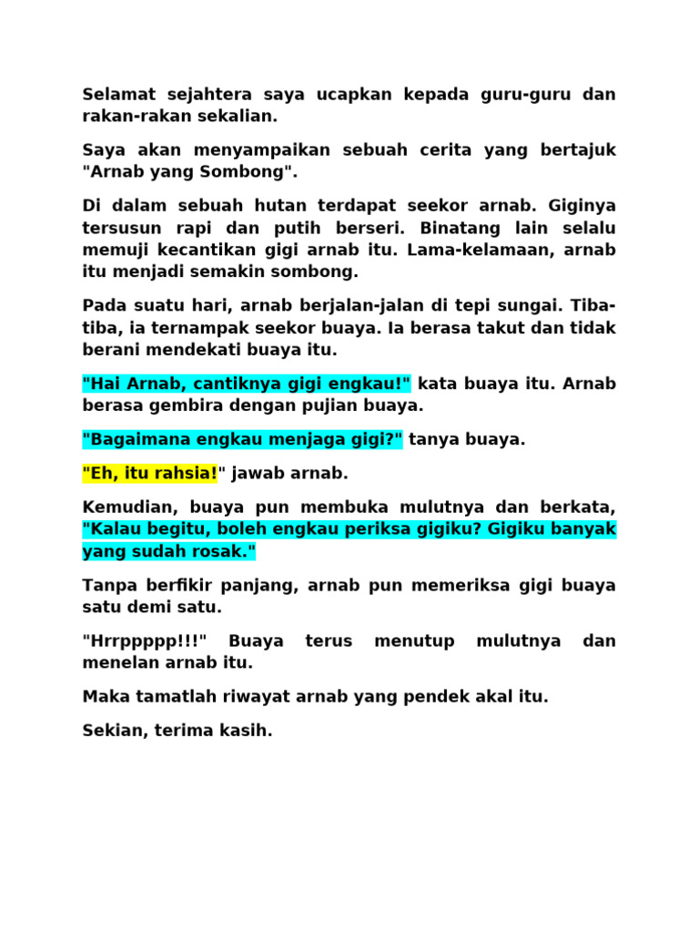 Arnab Dengan Buaya | PDF