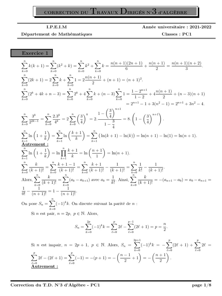 Corrigé de TD3 | PDF
