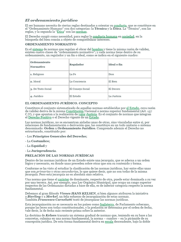 El Ordenamiento Jur-Dico | PDF