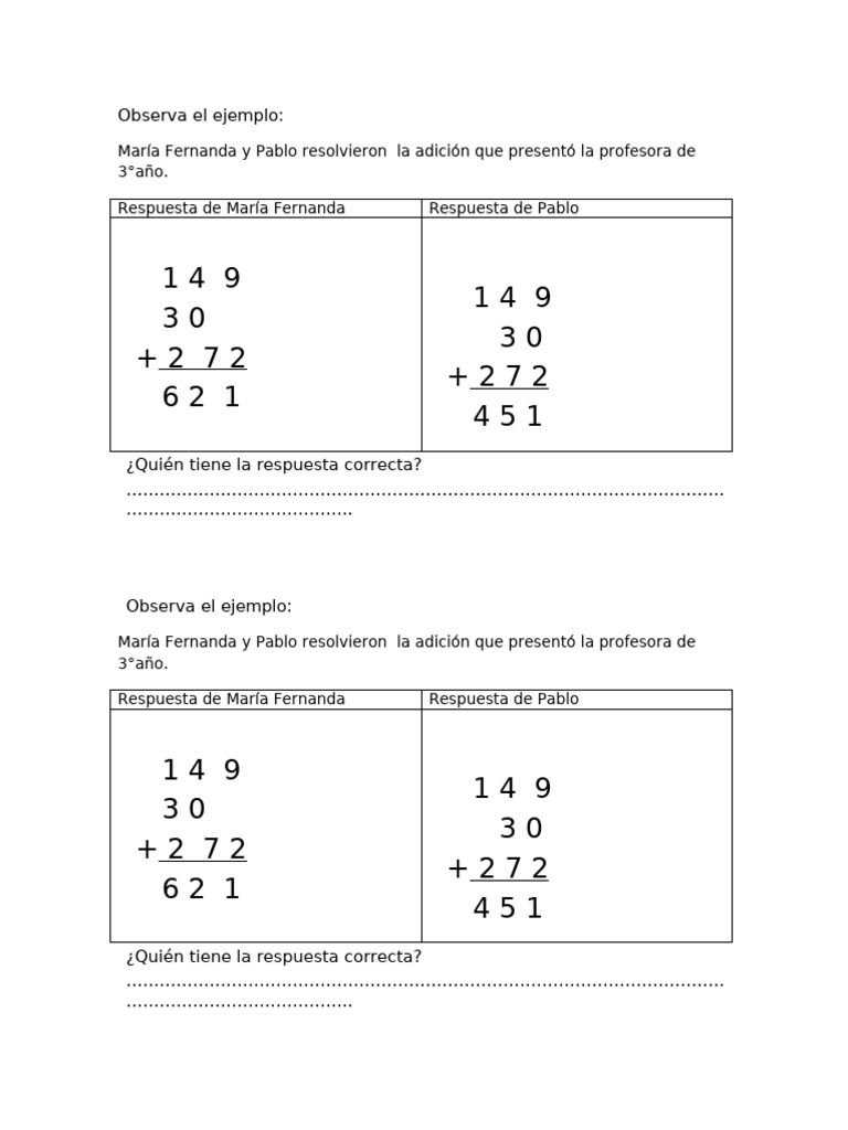 Ejemplo Adición | PDF