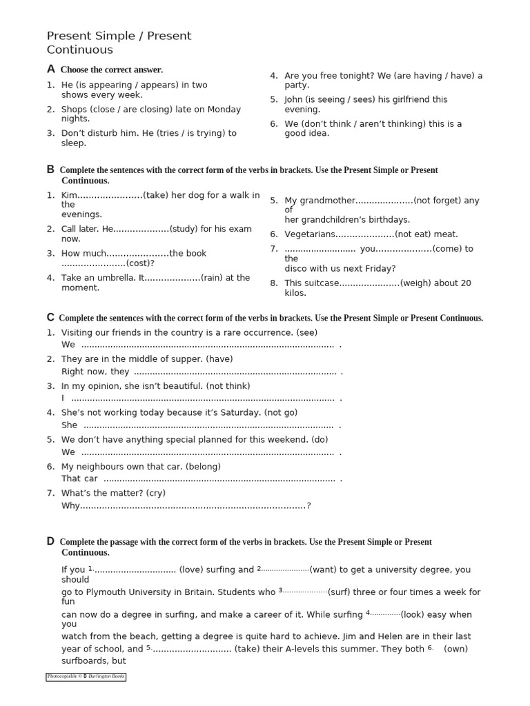 Grammar Practice With Key ING01 | PDF