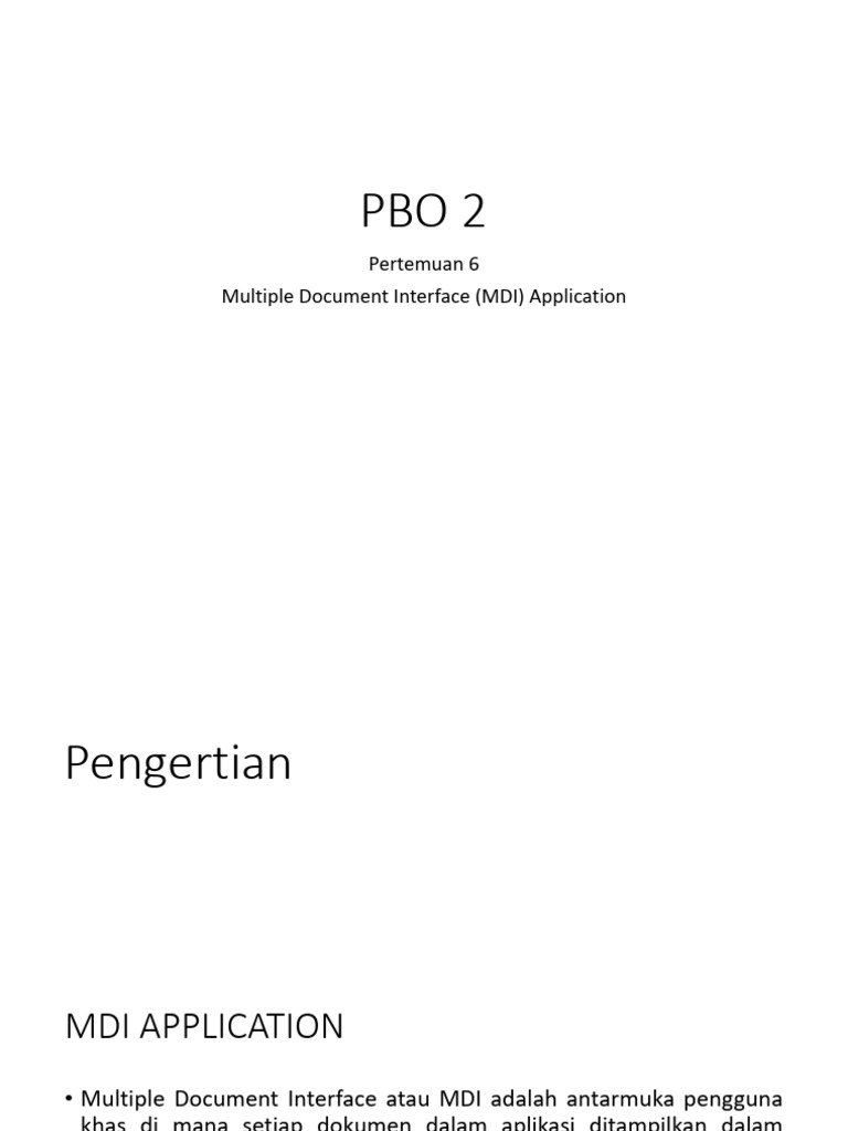 Pertemuan 6 Multiple Document Interface (MDI) Application | PDF