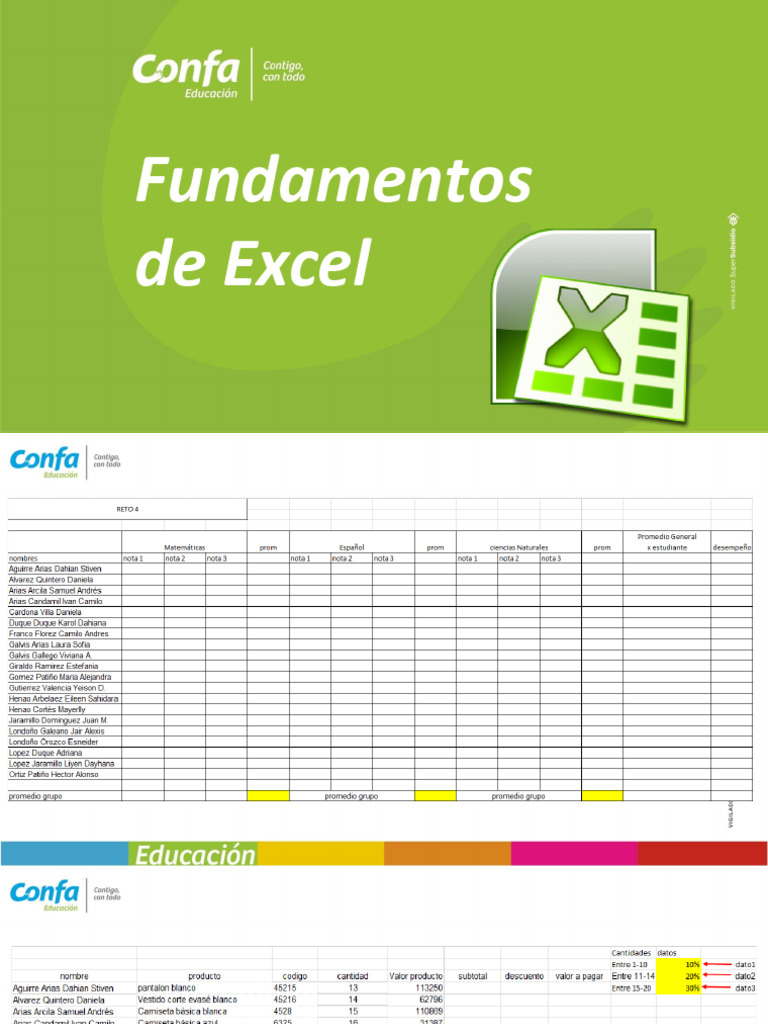 RETO 4 - Fundamentos de Excel Evaluación-1 | PDF