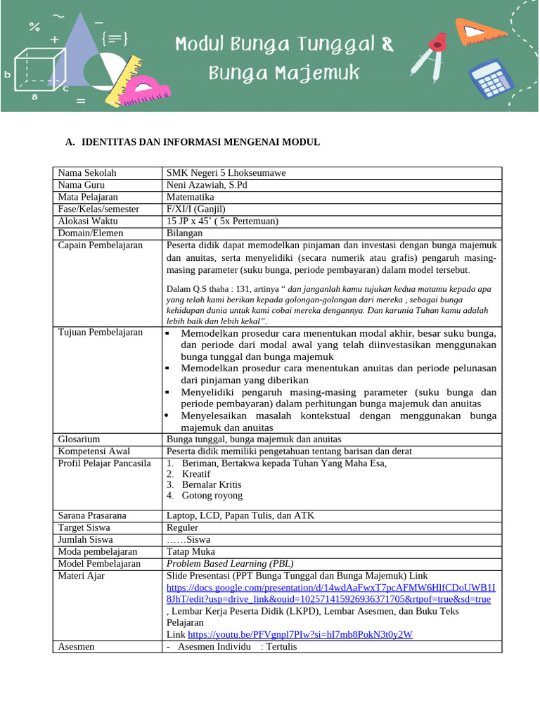 Modul Bunga Majemuk Dan Anuitas | PDF