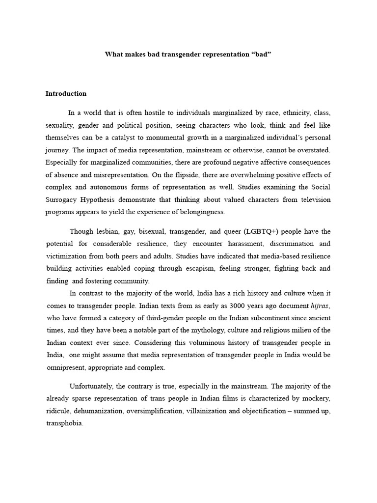 Critique of Trans Representation in Laxmii | PDF | Transgender ...