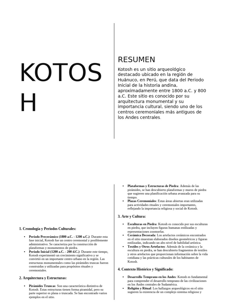 Kotosh: Arqueología y Cultura Andina | PDF | Pirámide | Escultura