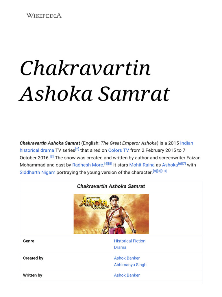 Chakravartin Ashoka Samrat - Wikipedia | PDF