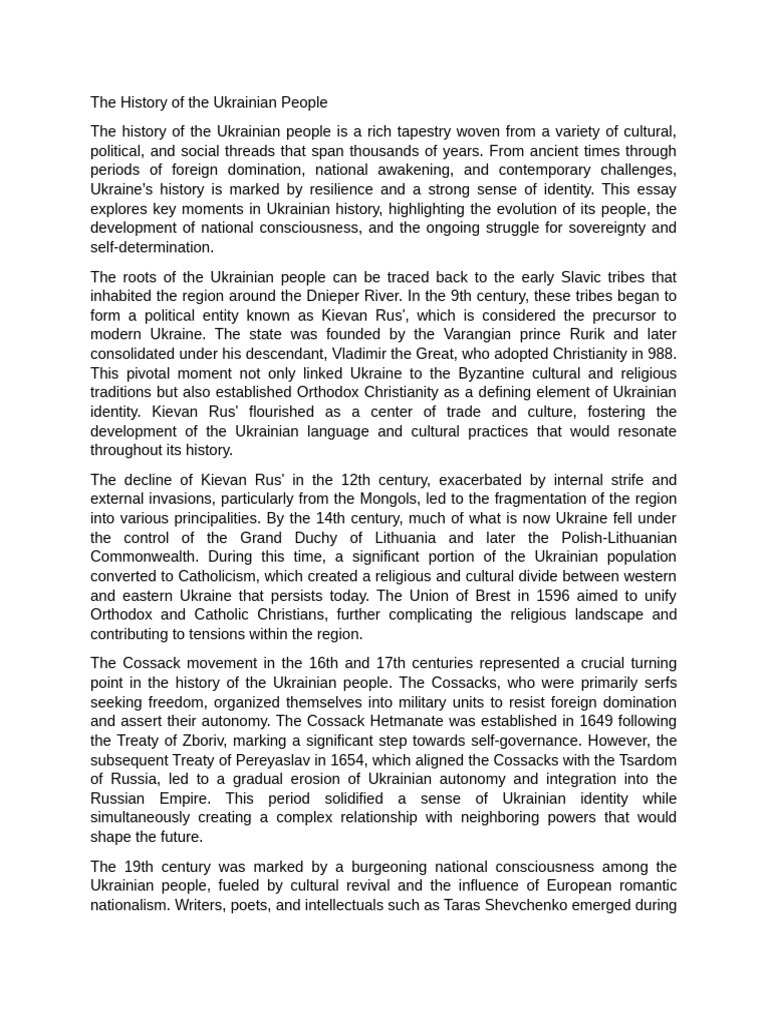 History of The Ukrainian People | PDF