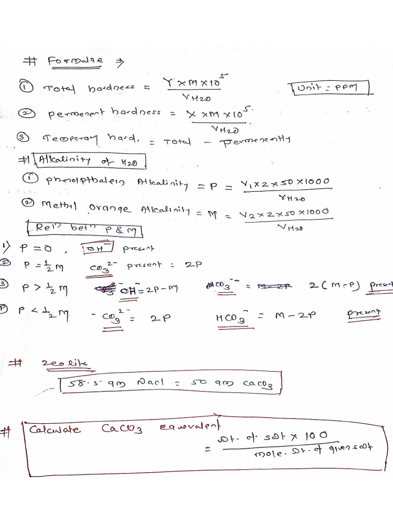 Water Technology Formulas | PDF
