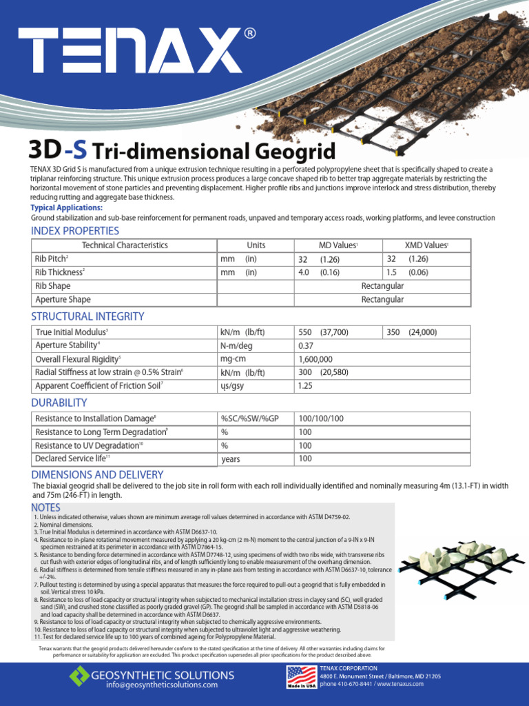 TENAX 3D GRID S Tridimensional Grid | PDF