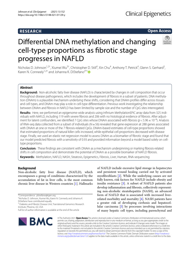 (Cli Epi) Differential DNA Methylation and Changing Cell-Type ...