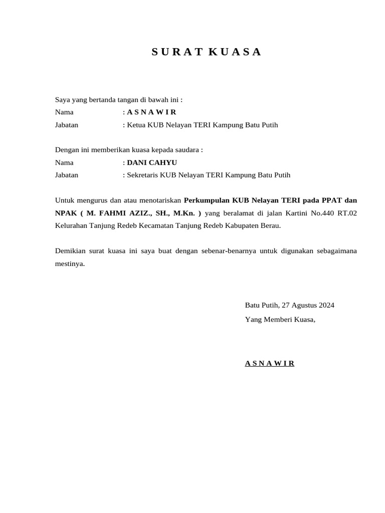 Surat Kuasa | PDF