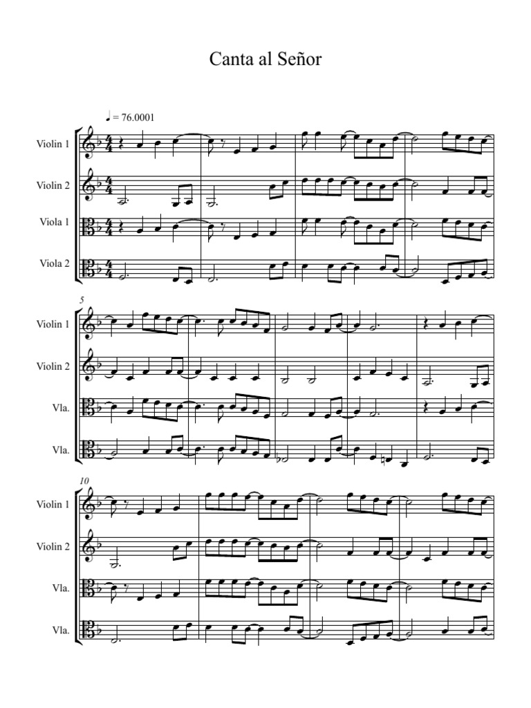 Canta Al Señor - Ingrid Rosario, Ensamble 2 Violines y 2 Violas | PDF