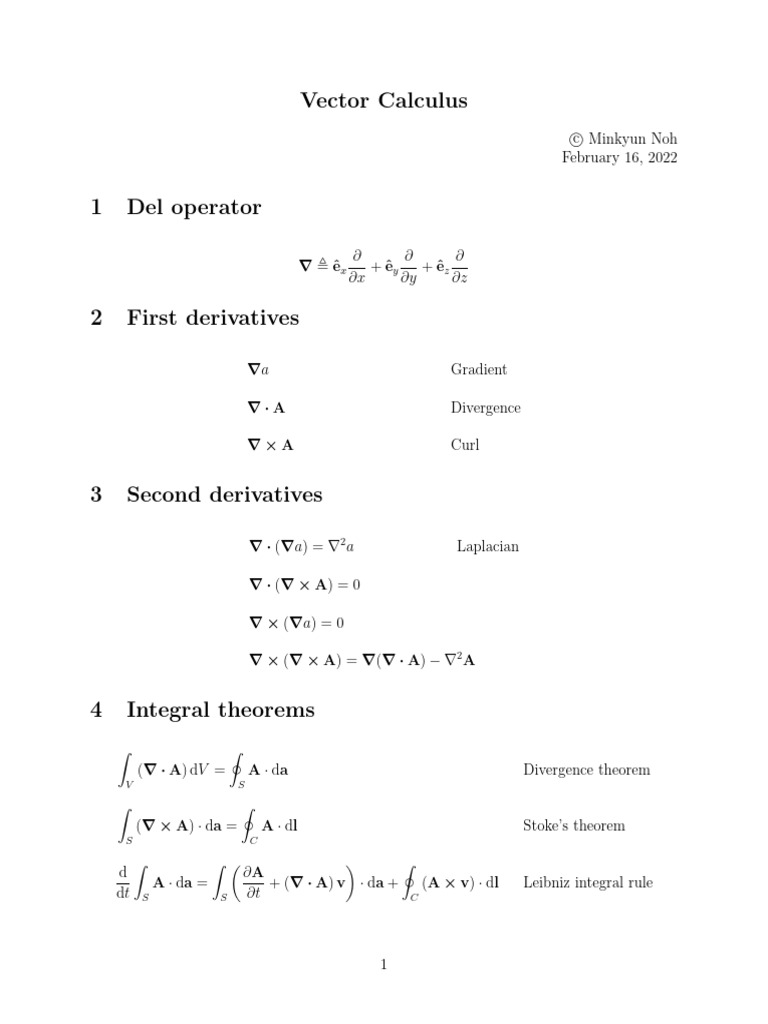 Vector Calculus 1 | PDF