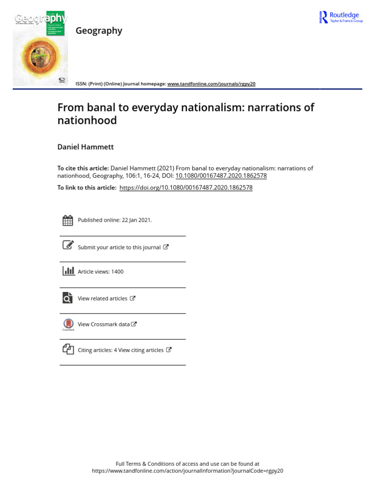 From Banal To Everyday Nationalism Narrations of Nationhood | PDF