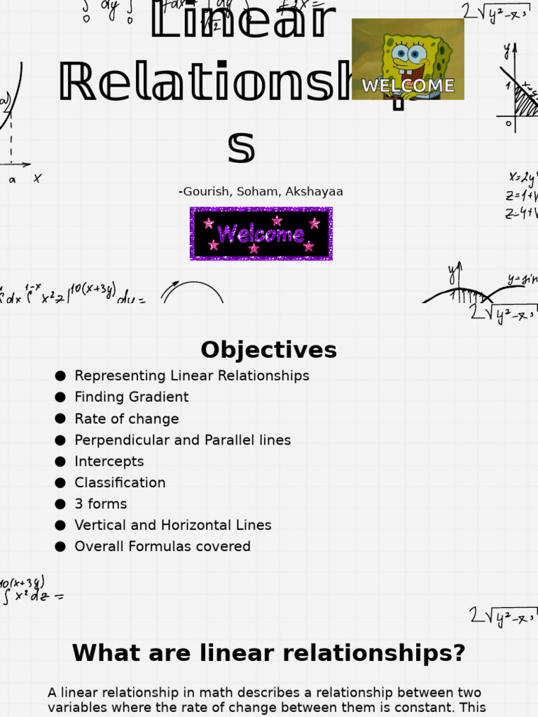 Maths - SA - Linear Relationships | PDF