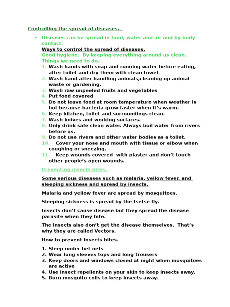 Disease Spread Control Methods | PDF