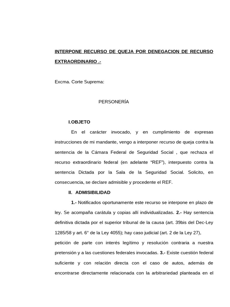 Recurso de Queja | PDF