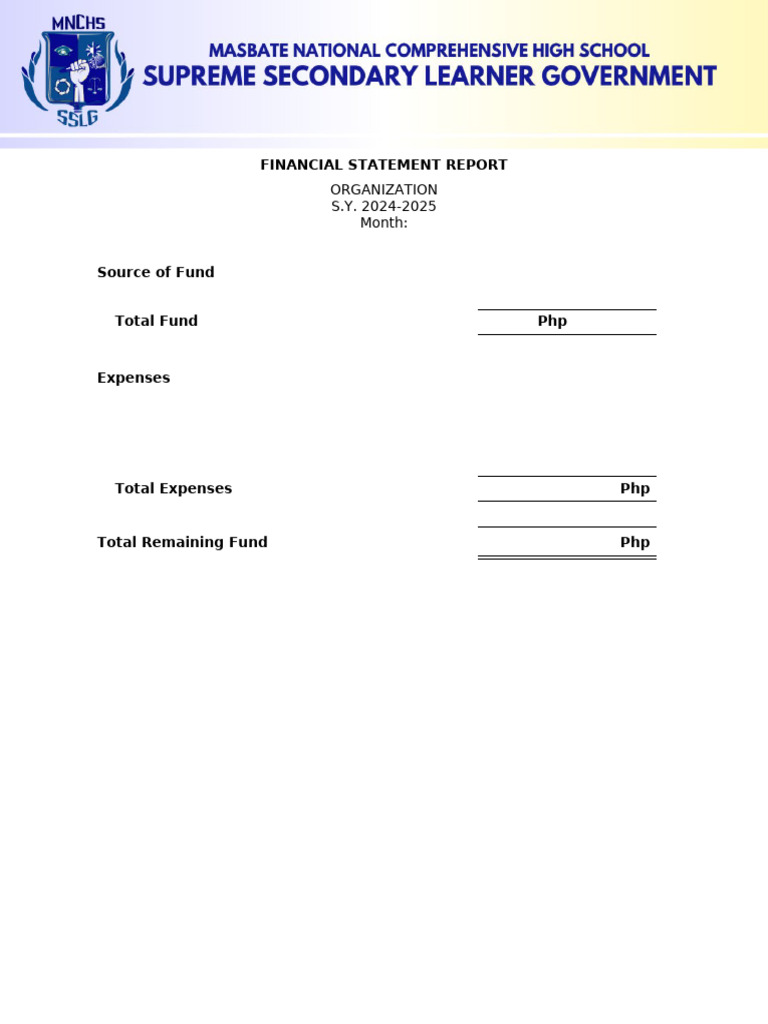 Financial Statement Report Template | PDF