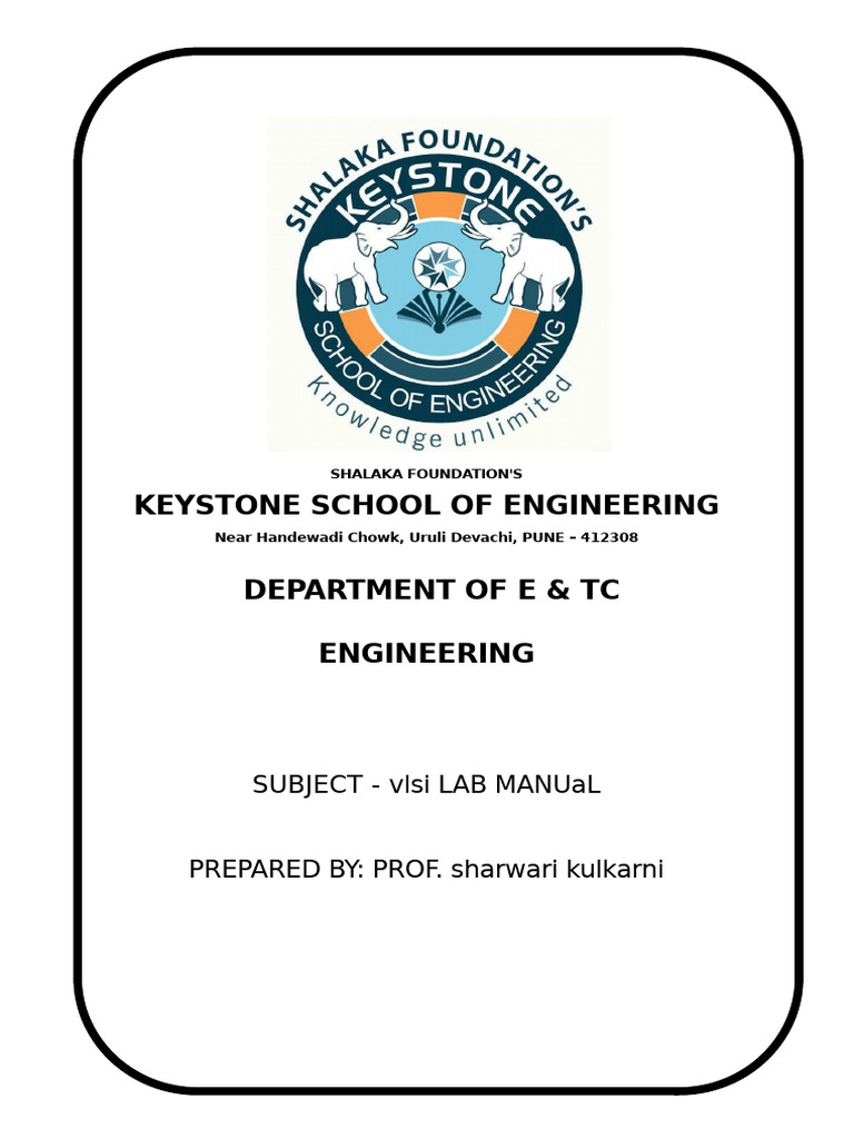 VLSI_COVER PAGE MANNUAL | PDF