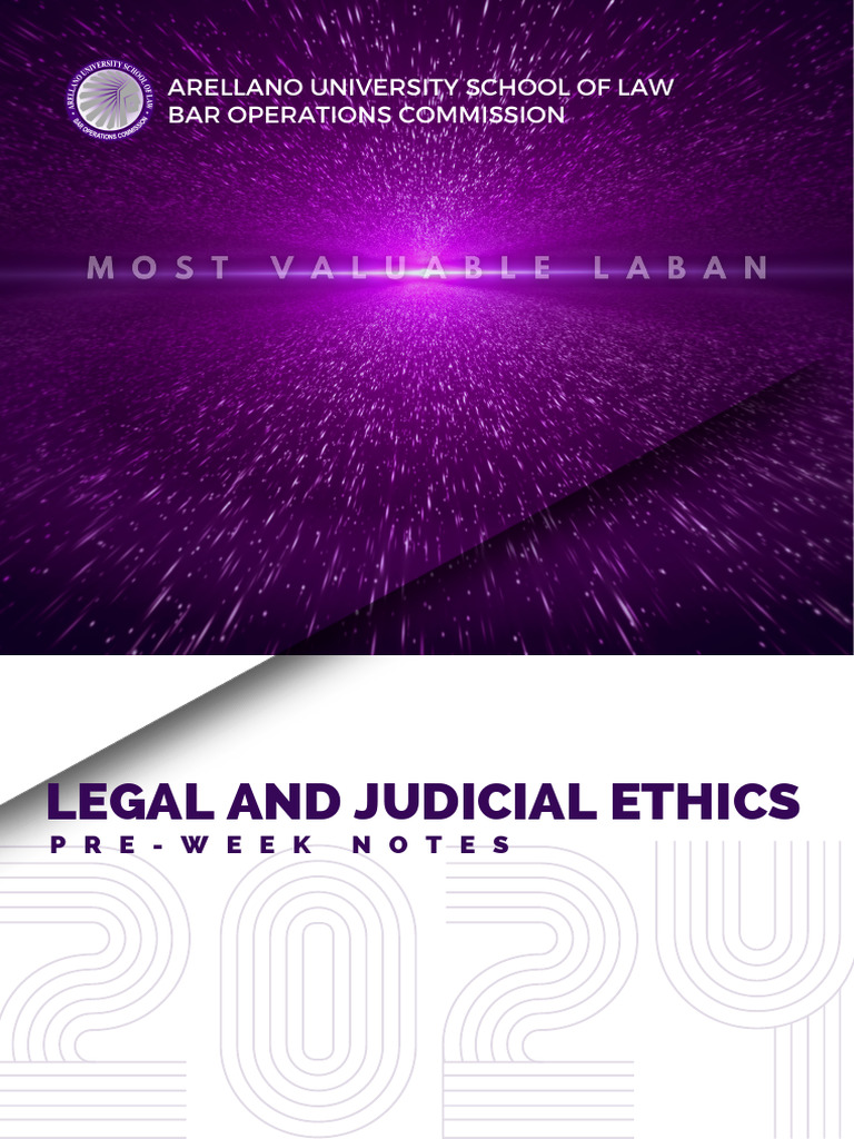 2024 PRE-WEEK - Legal and Judicial Ethics | PDF