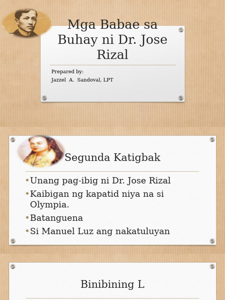 Mga Babae Sa Buhay Ni DR Jose Rizal | PDF