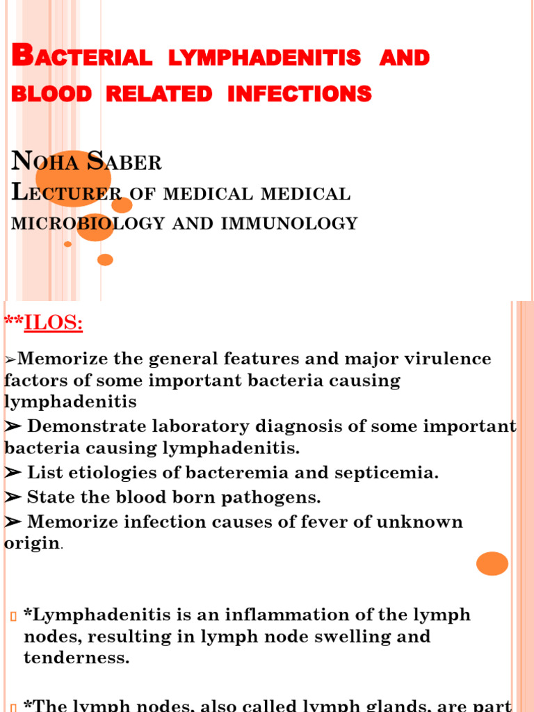 Bacterial Lymphadenitis 2024 Noha | PDF