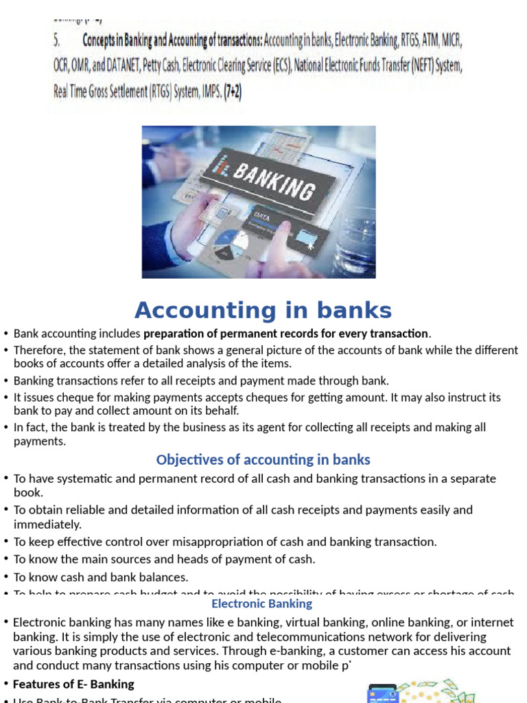 Concepts in Banking and Accounting of Transaction Unit 5 | PDF
