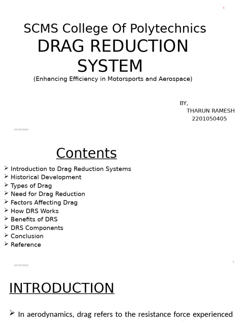 Drag Reduction System | PDF