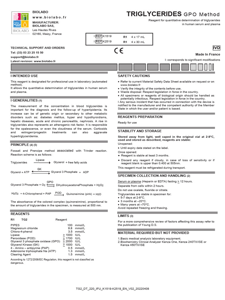 Triglycerides K1519-K2519 en | PDF