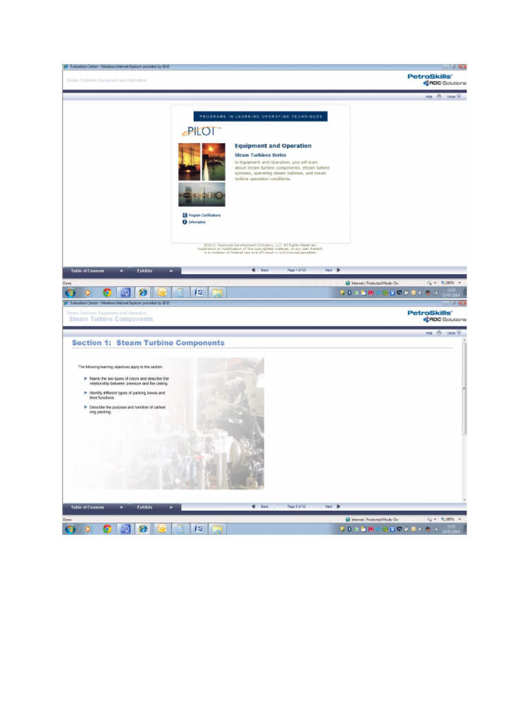 Steam Turbine - Equipment and Operation E-learning | PDF