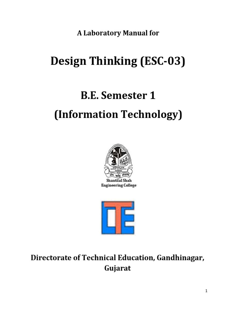 Design Thinking (ESC-03) Lab Manual | PDF
