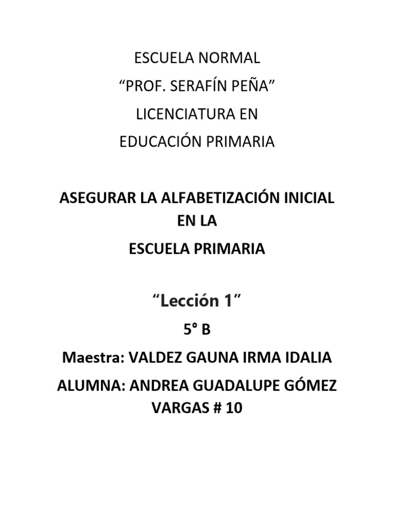 Lección 1 | PDF | Enseñando | Aprendizaje