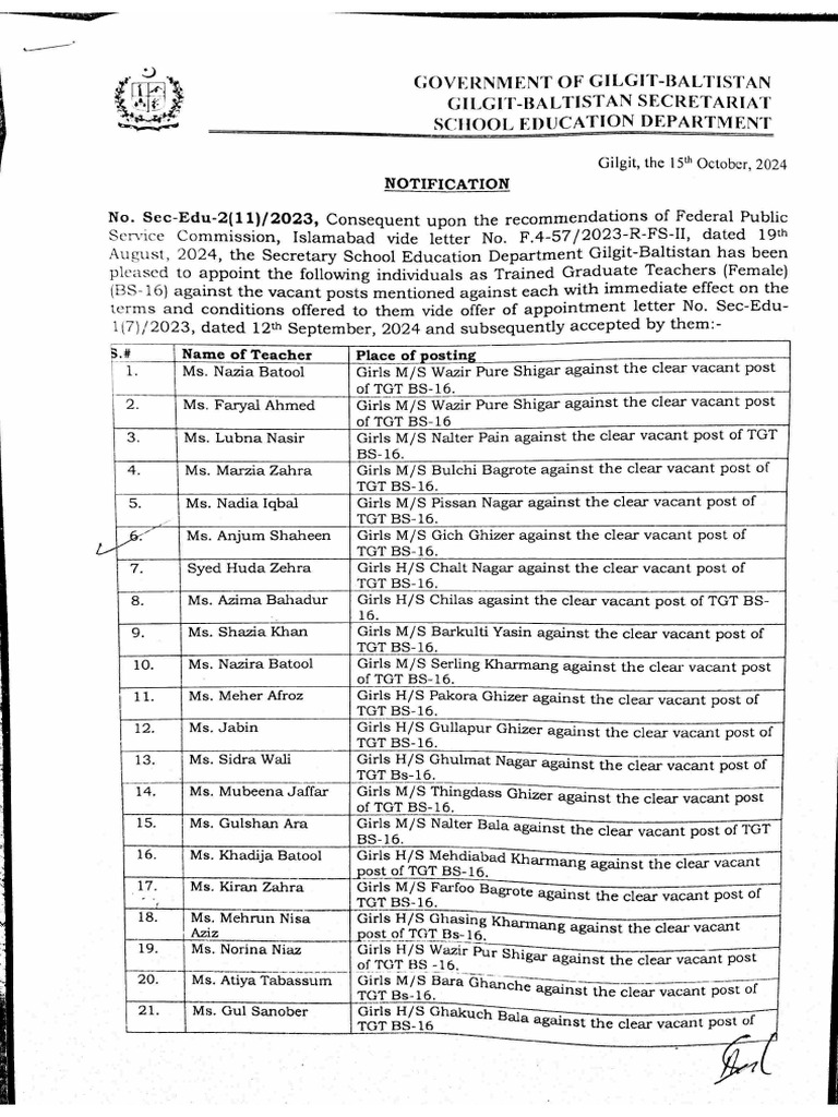 Teachers Notification | PDF
