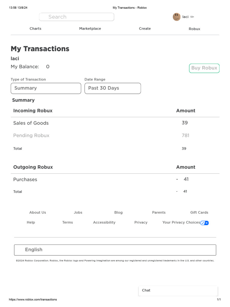 My Transactions - Roblox | PDF