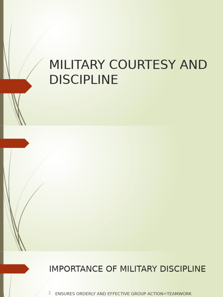 Military Courtesy and Discipline | PDF
