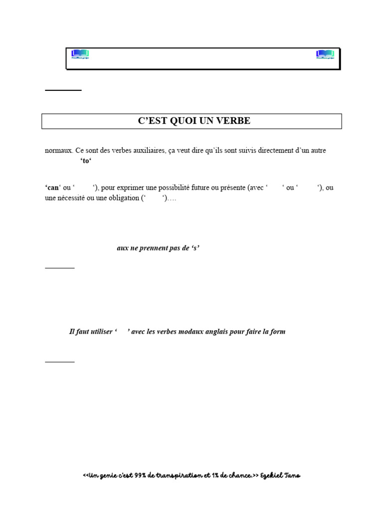 COURS 1 ANGLAIS (Mr YAO Vital) | PDF