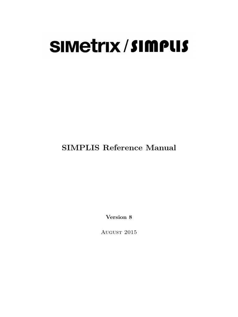 SIMPLIS Reference | PDF