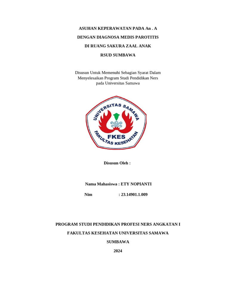 Askep Parotitis Sal Anak Revisi | PDF