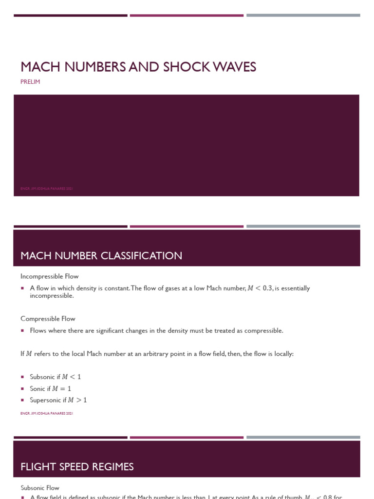 Mach Numbers and Shock Waves | PDF