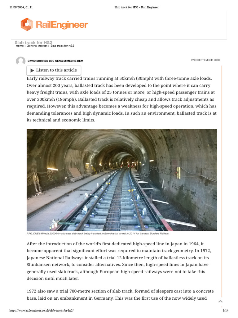 Slab Track For HS2 - Rail Engineer | PDF