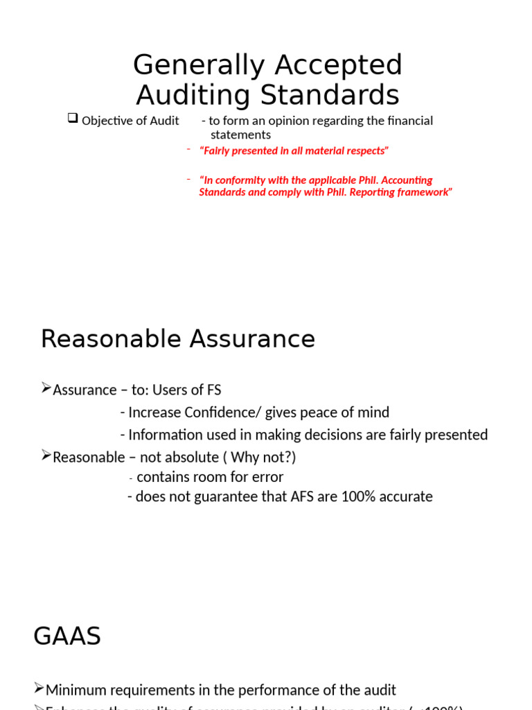 Generally Accepted Auditing Standards | PDF